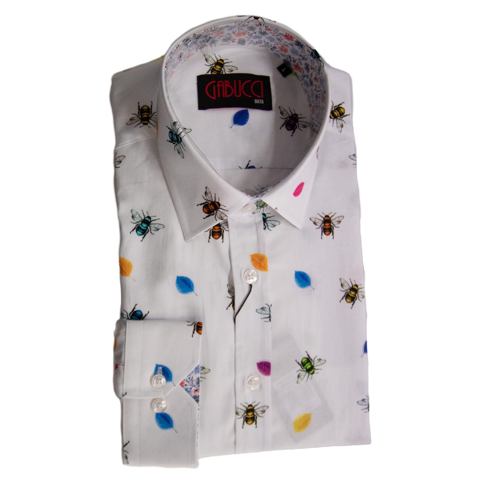 Gabucci white shirt with colourful bumble bees and leaves - Gabucci ...